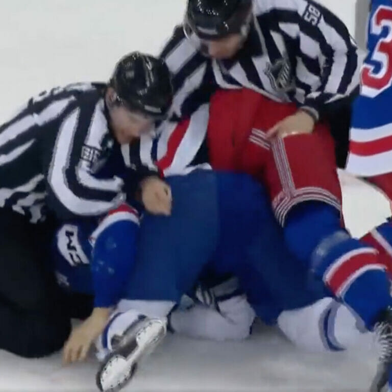 Braden Schneider steamrolls Nick Paul with one of the biggest open-ice ...