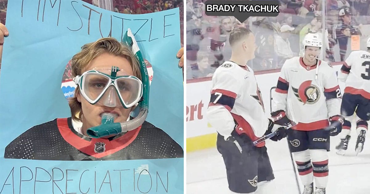 Senators players' reaction to Tim Stutzle diving sign goes viral
