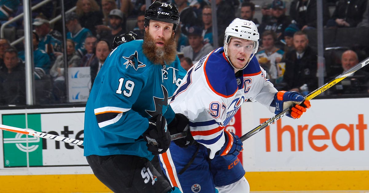 Joe Thornton's hilarious chirp to Connor McDavid from the bench