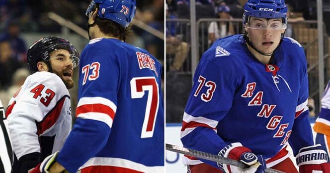 Matt Rempe levels Tom Wilson — fans are loving it