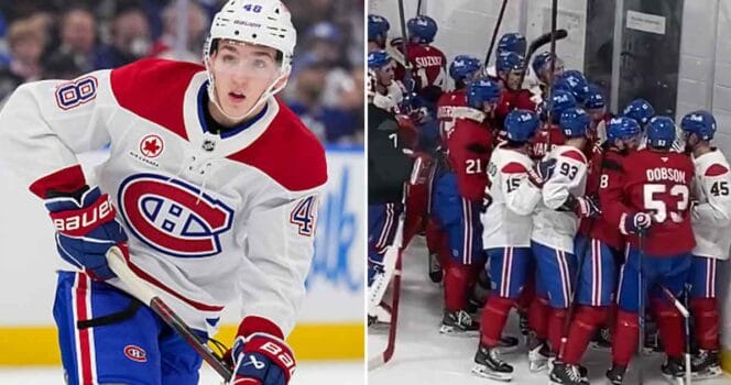 Canadiens surprise Lane Hutson with celebration after new deal