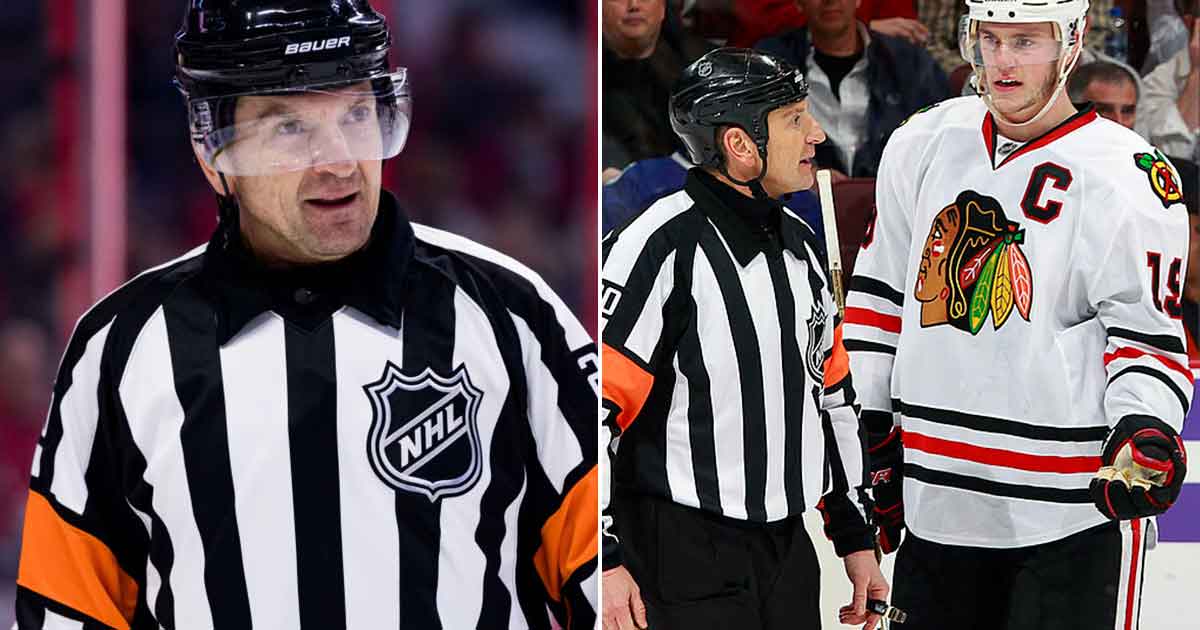 Referee Tim Peel once got a ”huge” surprise from Jonathan Toews