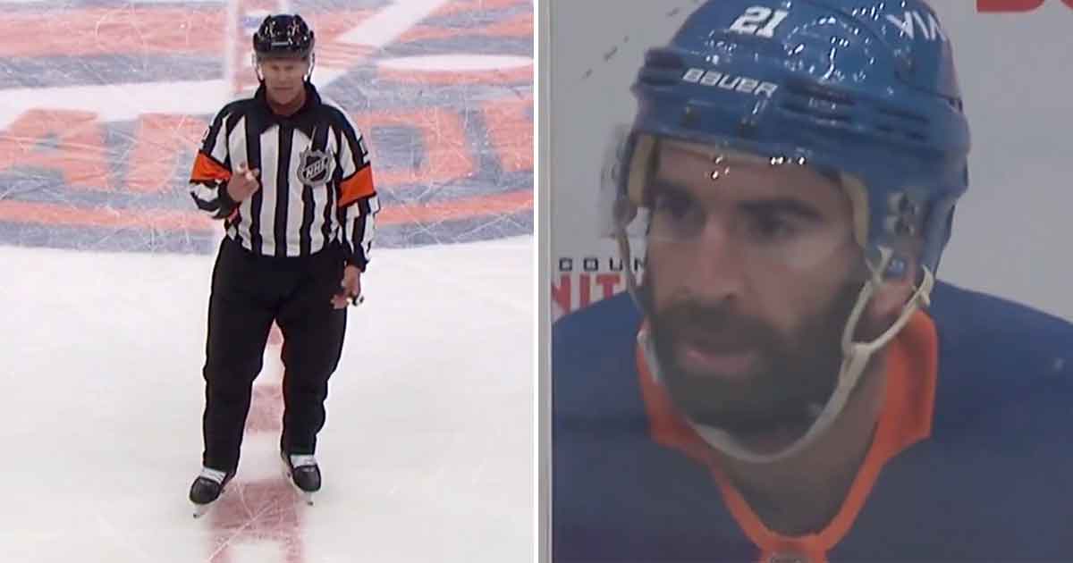 Referee caught on mic arguing with Kyle Palmieri