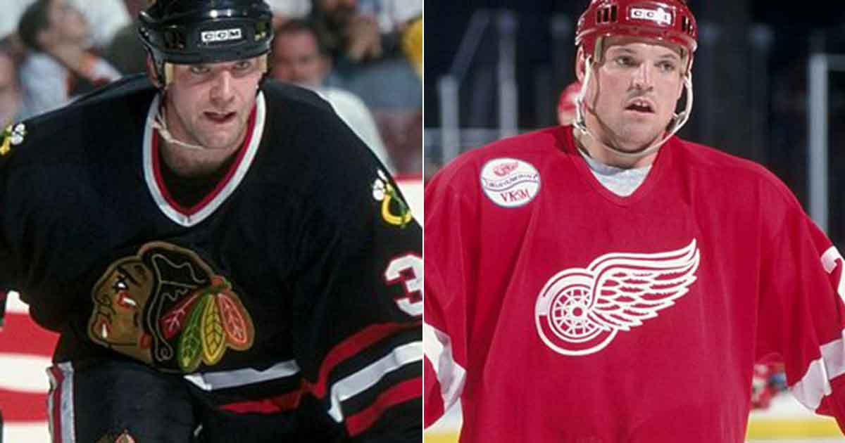 Reid Simpson fought Joey Kocur at the Detroit bench